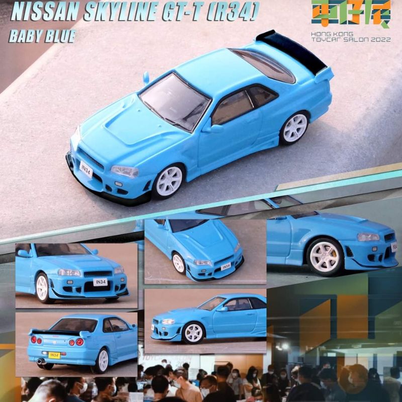 Nissan Skyline GTT R34 Baby Blue by INNO64 - MINIATURE TOY SHOP